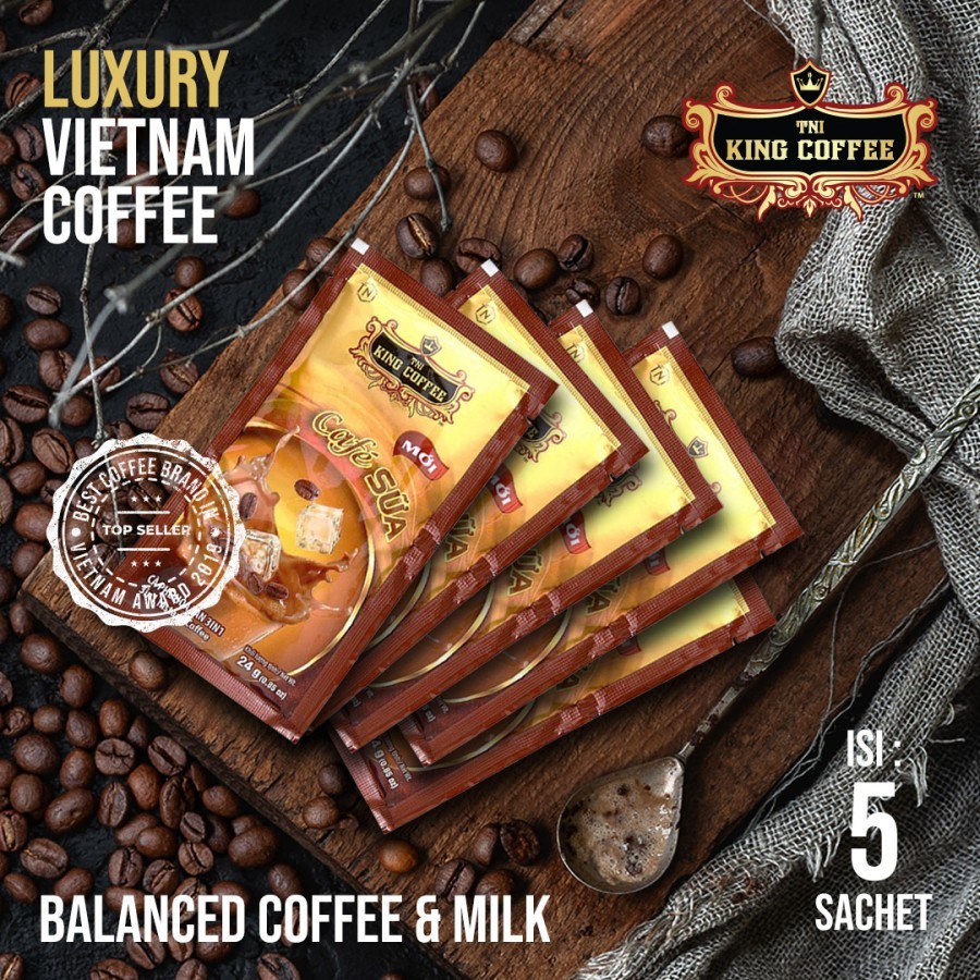 Jual Kopi Vietnam King Coffee Cafe Sua Kopi Susu isi 5 Sachet Trung Nguyen - SACHET | Shopee ...