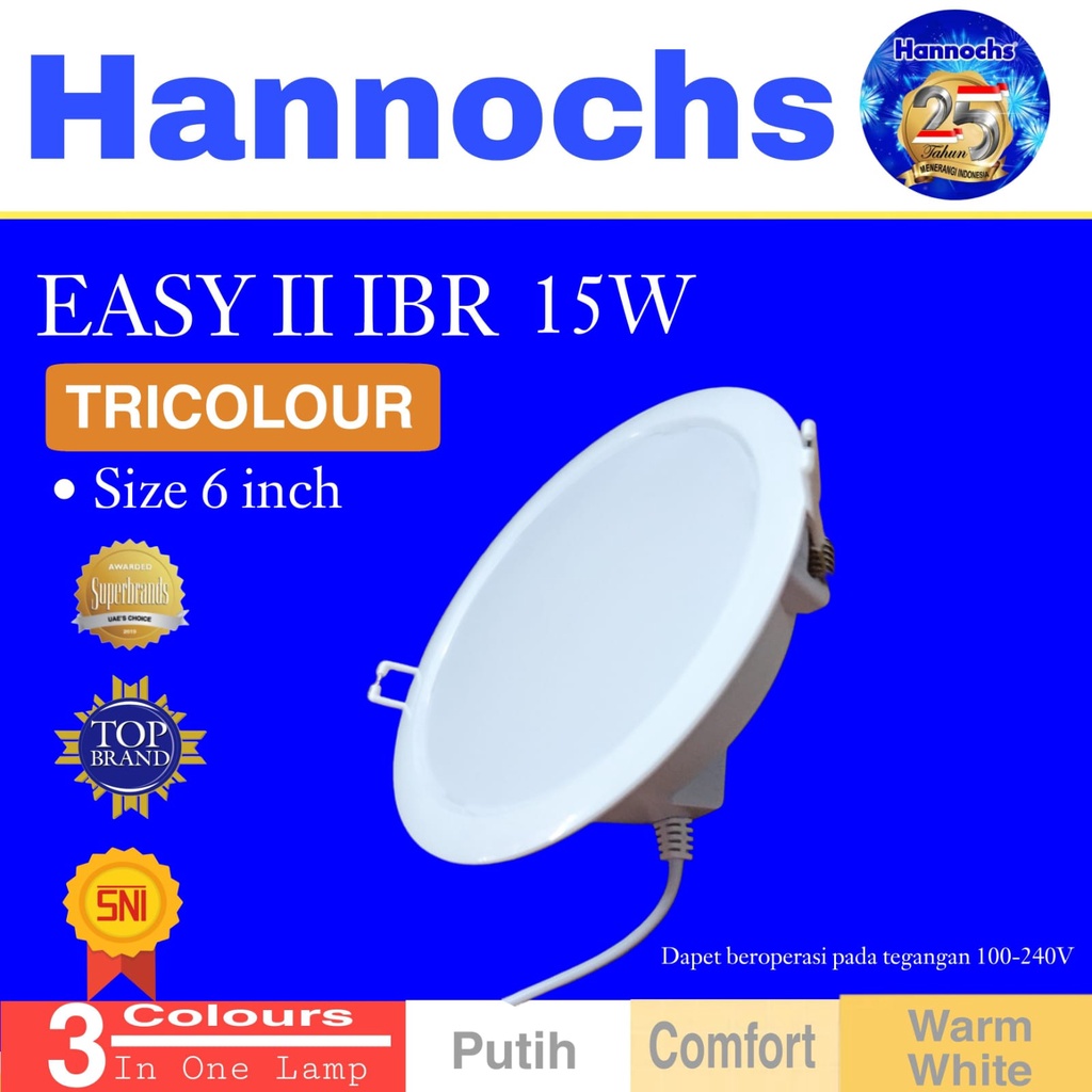 Jual Hannochs Easy IBR II Tricolour 3w 5w 9w 12w 15w / Downlight LED ...