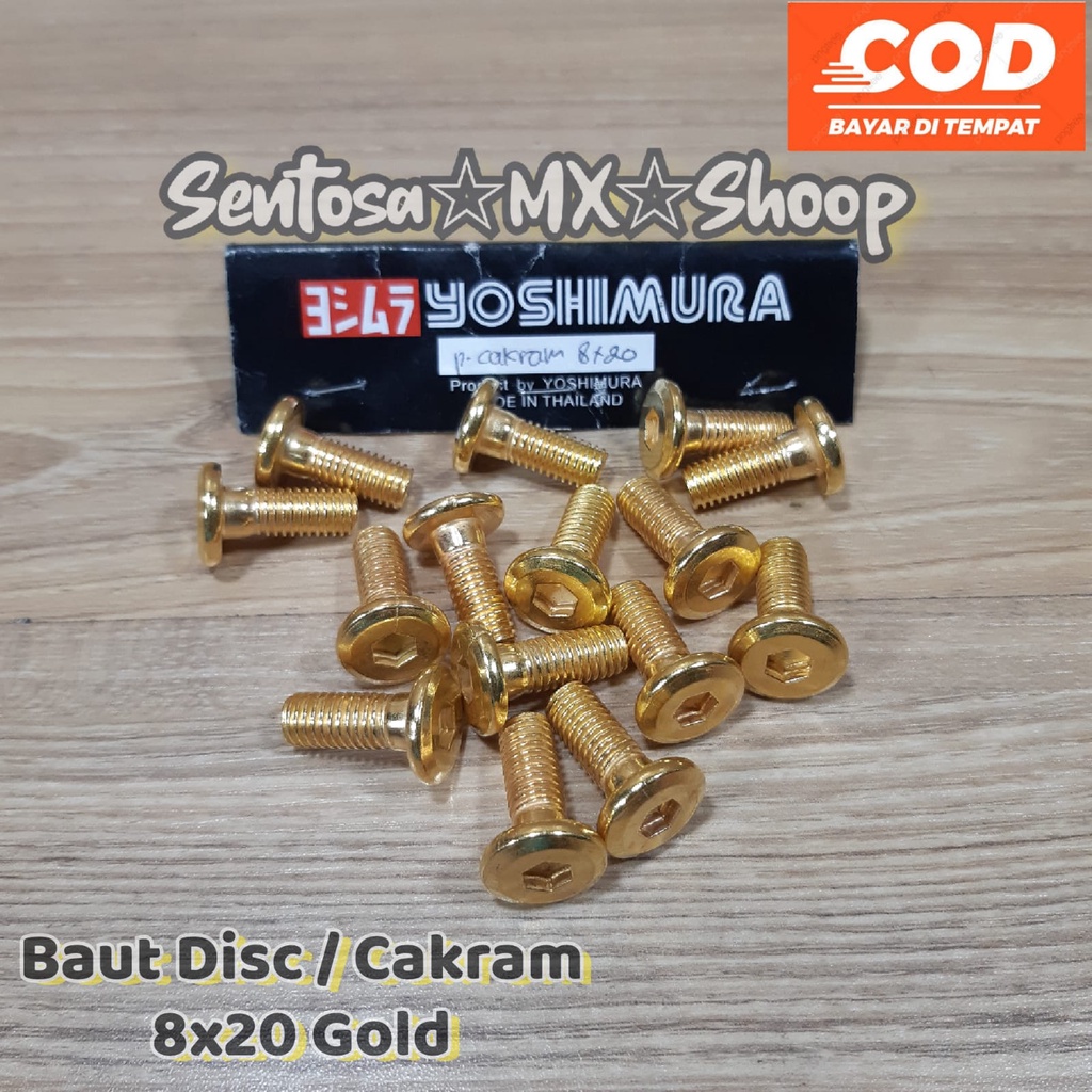Jual BAUT DISC / BAUT PIRINGAN CAKRAM 8x20 WARNA GOLD STAINLESS ...