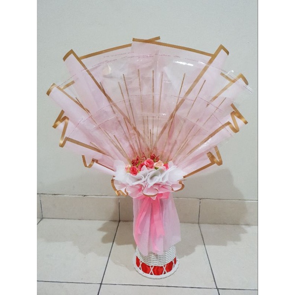 Jual Bucket uang kosongan/ buket bunga duit Pink 20slot (bisa request ...