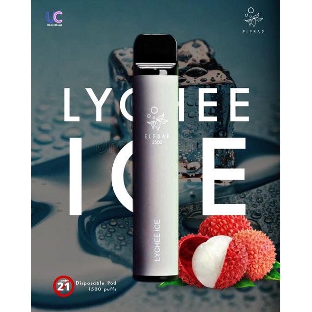 Jual ELF BAR 1500 ELFBAR 1500 LYCHEE ICE DISPOSABLE POD/VAPE SEKALI ...