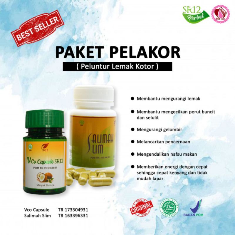 Jual Salimah Slim / Paket Pelakor (peluntur lemak kotor) / Diet sehat ...