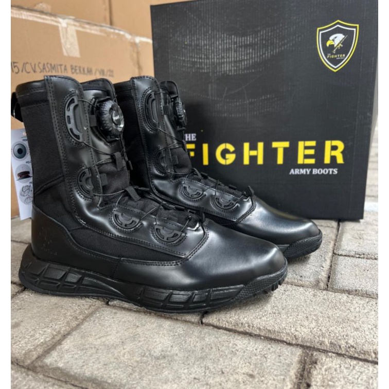 Jual Sepatu PDL TNI POLRI Parabellum Xtrack tali putar merk FIGHTER ...
