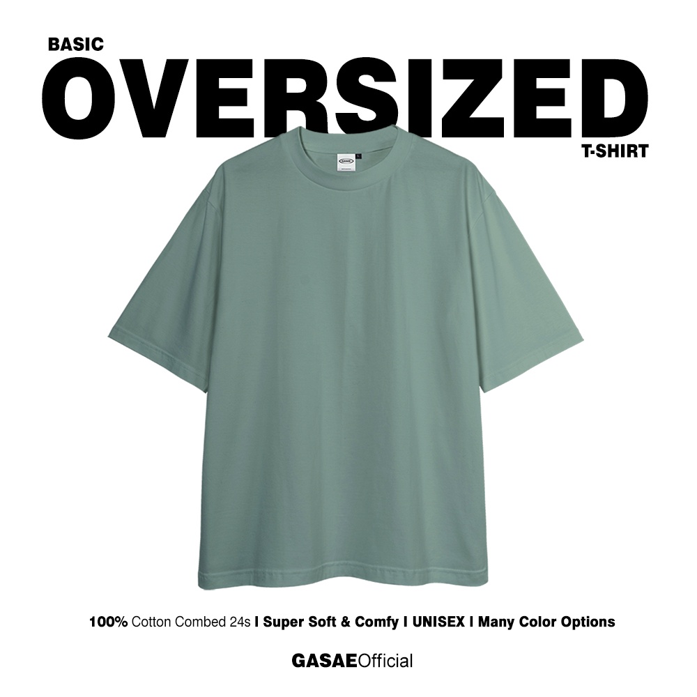 Jual GASAE Oversized T-shirt Mineral Green - Kaos Polos Oversize ...
