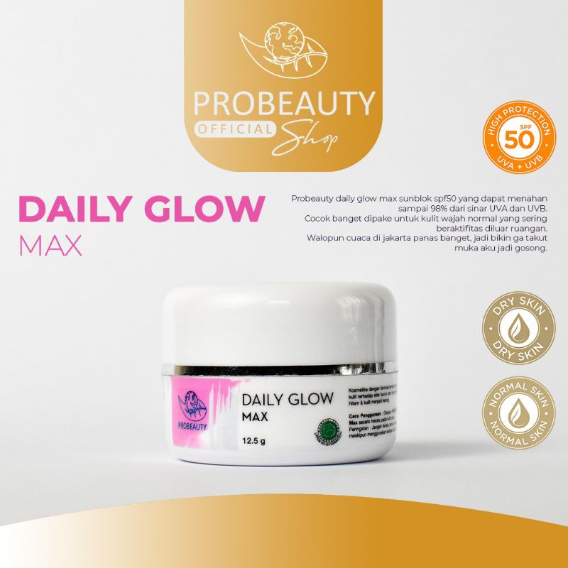 Jual PROBEAUTY DAILY GLOW MAX/Krim siang glowing spf 50 | Shopee Indonesia