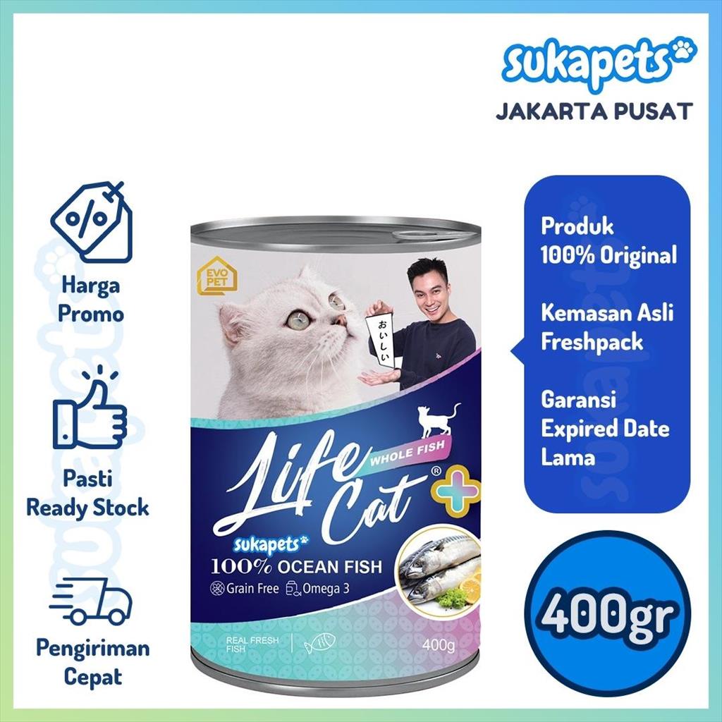 Jual Life Cat Plus Can Adult Whole Fish Makanan Kucing Kaleng 400gr ...
