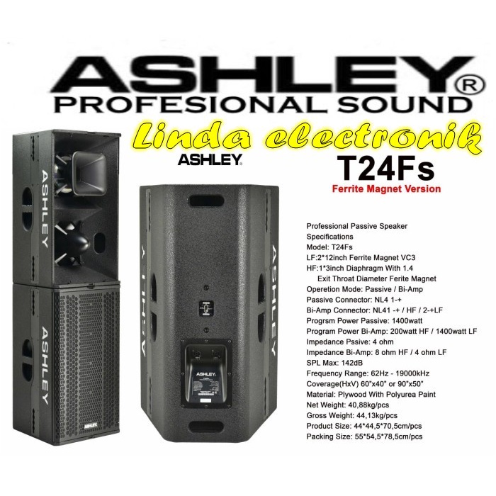 Jual speaker pasif line array ashley t24fs ferrite magnet version 12 ...