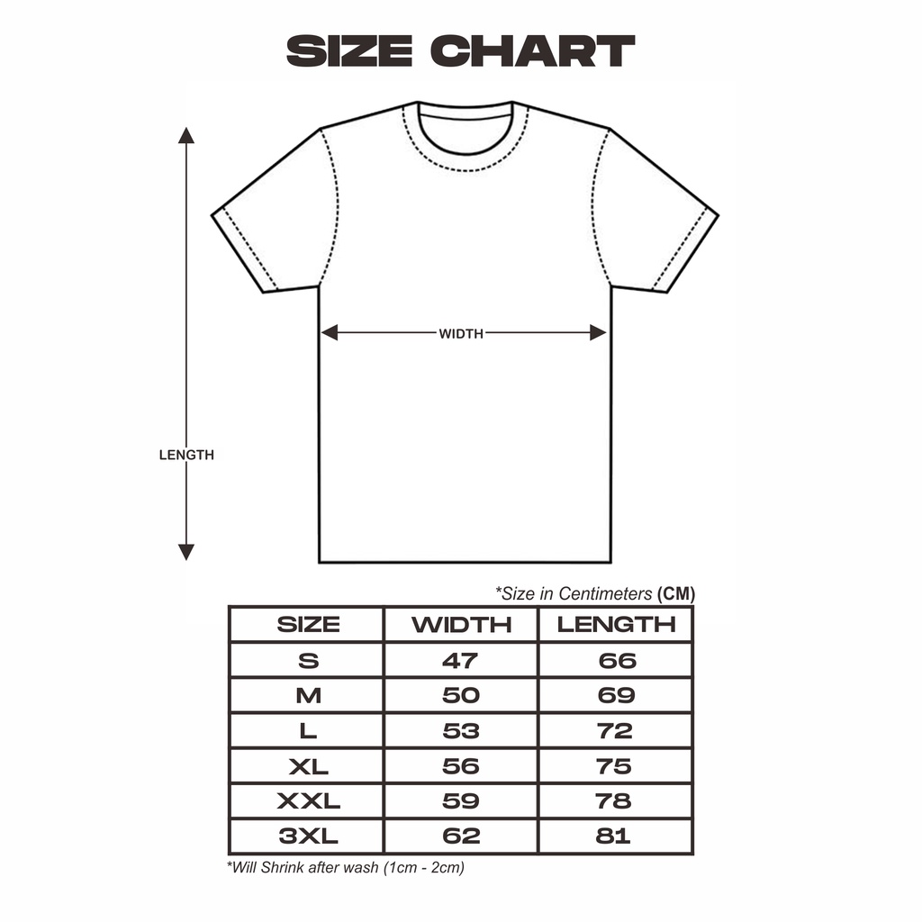 Jual Size Chart Come On Lads | Shopee Indonesia