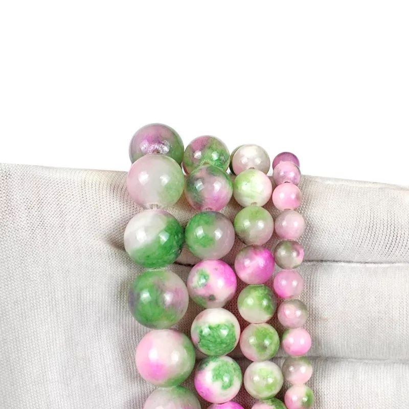 Jual Bahan Gelang Emas Manik Manik Batu Alam Giok Bunga Membuat ...