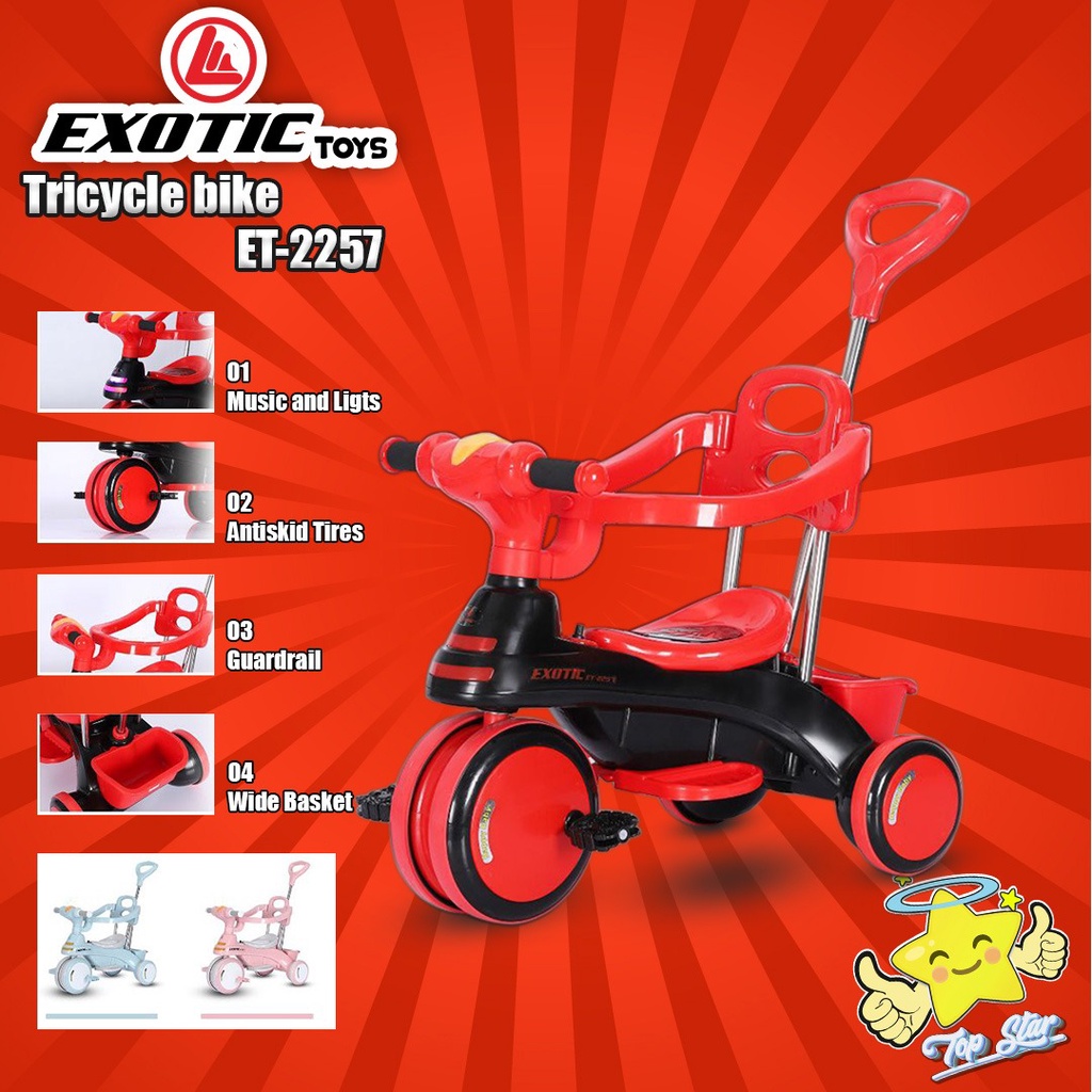 Jual SEPEDA ANAK RODA TIGA TRICYCLE ET 2257 EXOTIC ADA DORONGAN ...