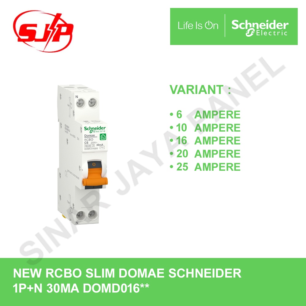 Jual RCBO DOMAE SLIM SCHNEIDER 1P+N 30MA 6A 10A 16A 20A 25A ORIGINAL | Shopee Indonesia