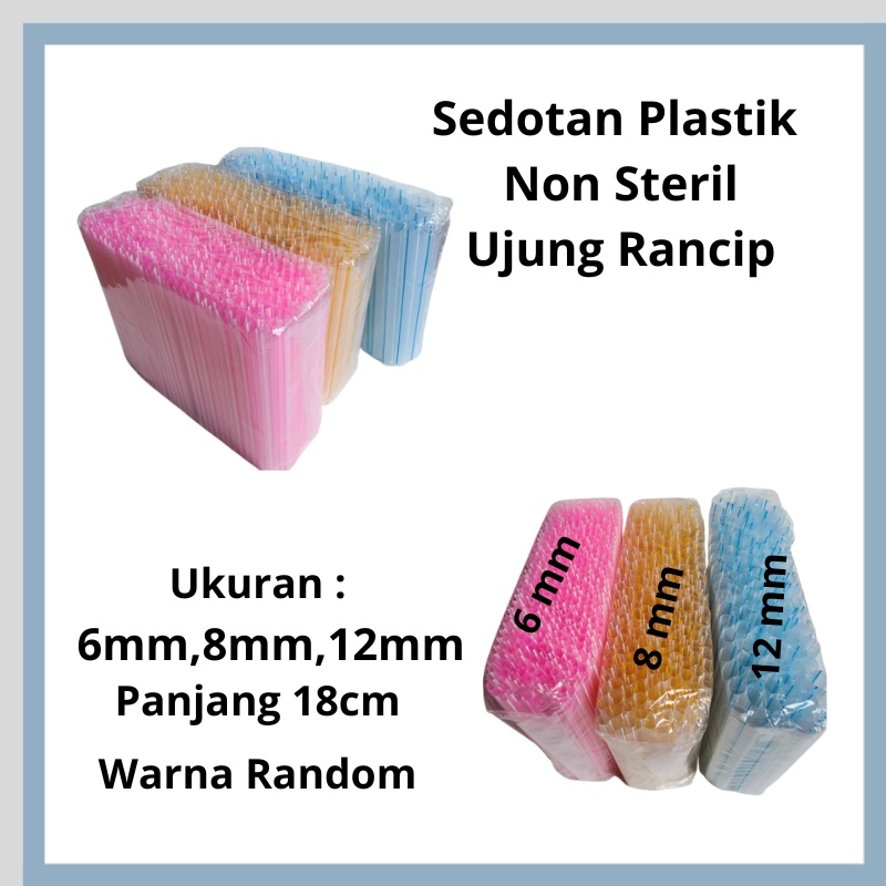 Jual Sedotan Plastik Warna Warni Es Pop Ice Teh Poci 6mm 8mm 12mm 18cm ...