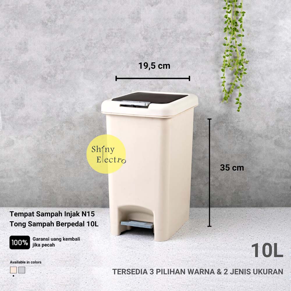 Jual Tempat Tong Sampah Tutup Injak Besar 10L 10 Liter Rumah / Kamar Mandi / Apartemen [ Uk 10 L ...