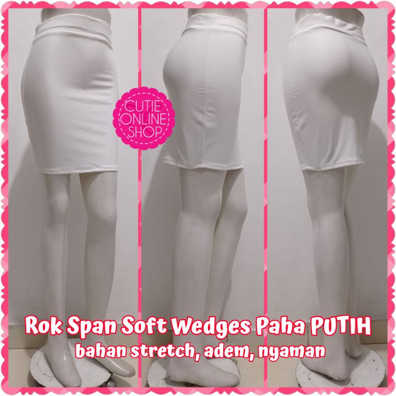 Jual Rok Span Soft Wedges Paha PUTIH | Kerja Kantor Resmi | Pakaian ...