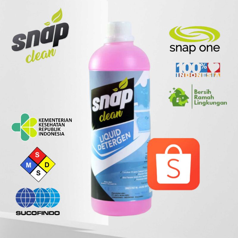 Jual Detergen Cair Ramah Lingkungan Snap Clean Liquid Detergent 1 Liter ...