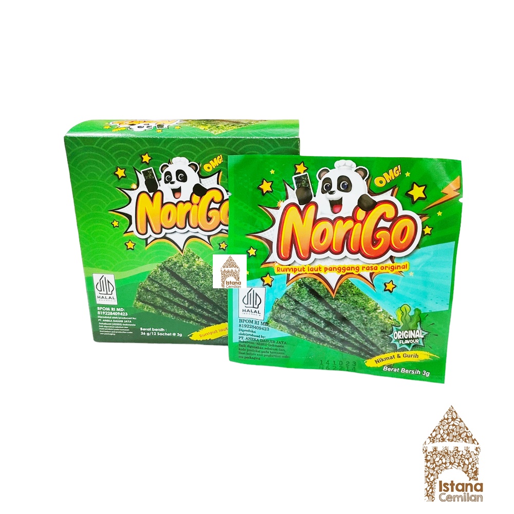 Jual NoriGo / Nori Go Snack Rumput Laut Panggang (isi 12 sachet ...
