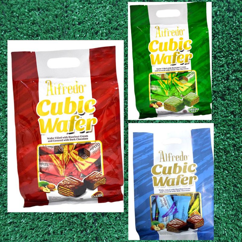 Jual Alfredo Cubic Wafer Hazelnut / dark / greentea | Shopee Indonesia
