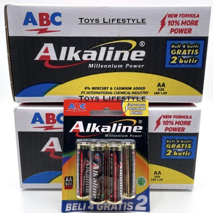 Jual Batu Baterai Abc Alkaline Aa / A2 Battery 1.5V (4+2) 1 Box By ...