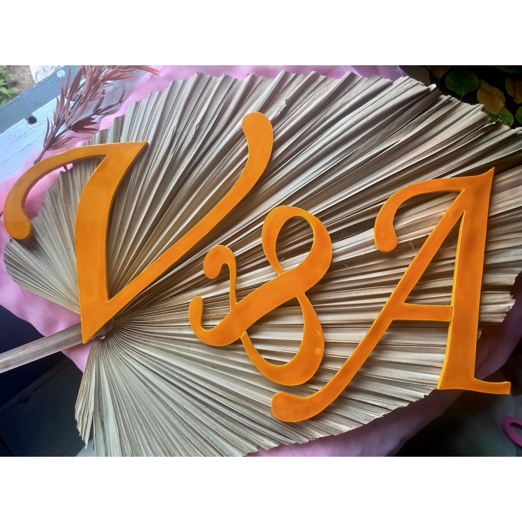 Jual Huruf Inisial Nama Tulisan Kayu Wedding Decor 25 cm | Shopee Indonesia