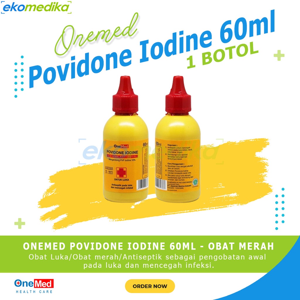 Jual Obat Luka/Obat merah/Antiseptik Povidone Iodine 60ml 30ml ONEMED ...