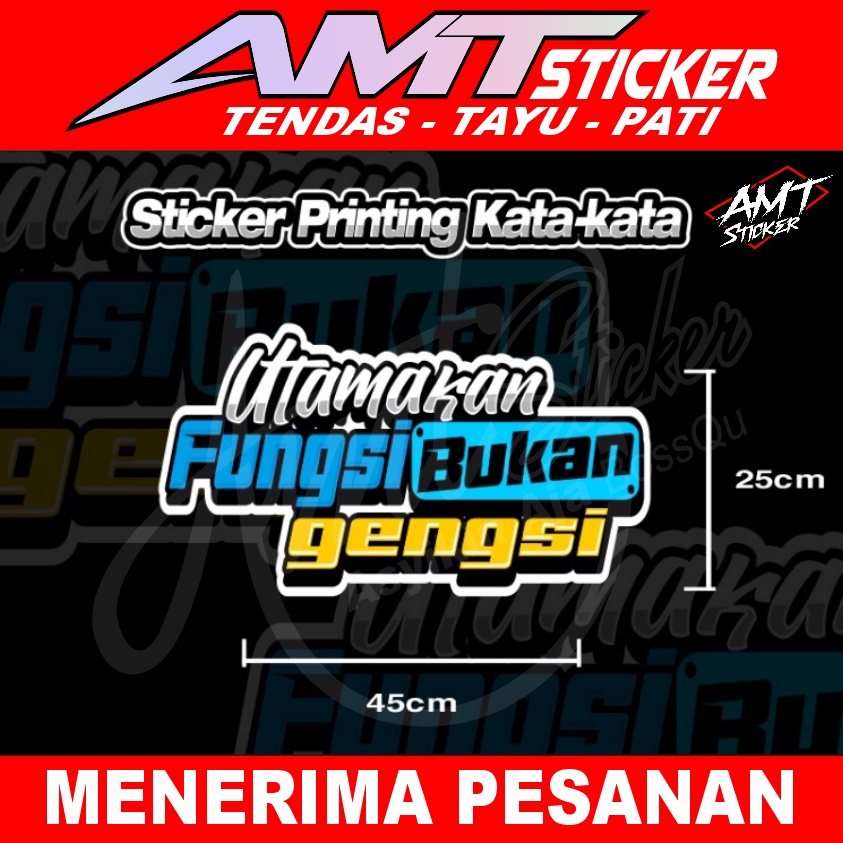 Jual STIKER KATA KATA - STIKER PRINTING UKURAN 45X25 | Shopee Indonesia