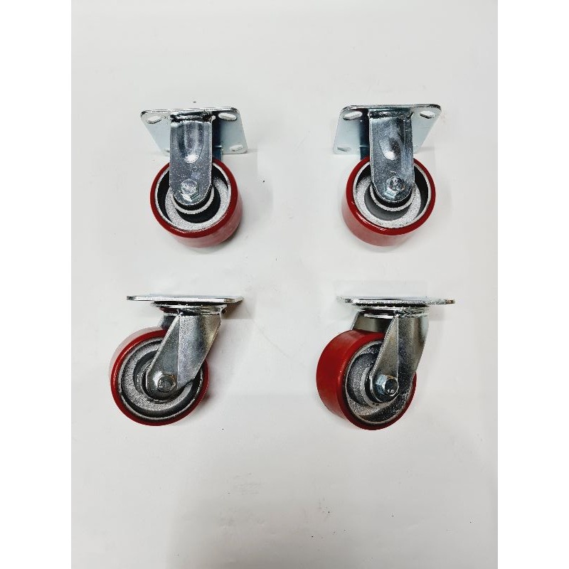 Jual Roda Troley pu 4 inch heavy duty taiwan (2putar 2 lurus) | Shopee ...