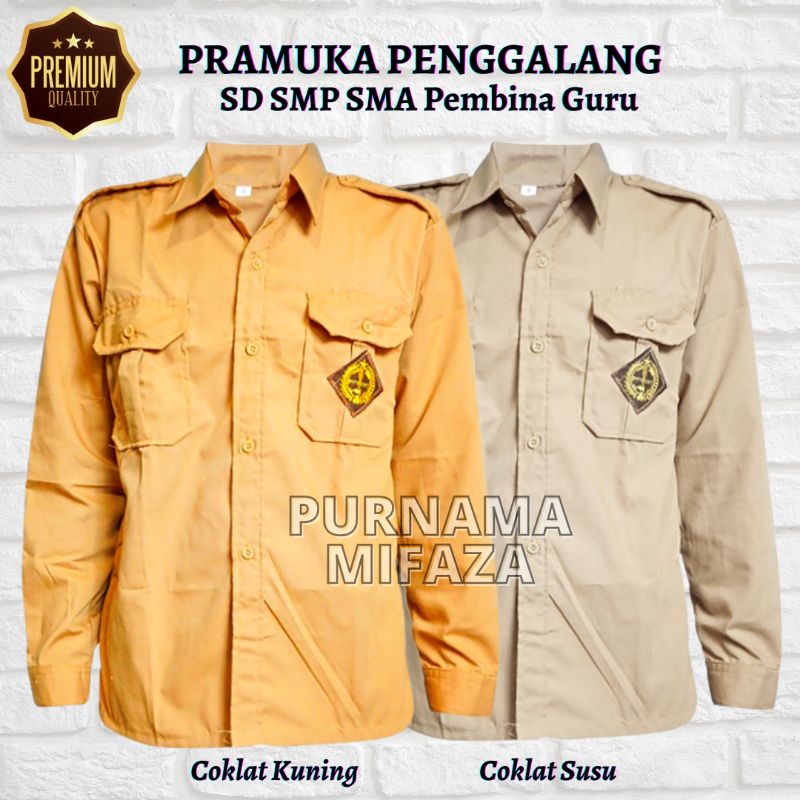 Jual Baju Seragam Sekolah Pramuka Penggalang SD SMP SMA Pembina Guru Lengan Panjang Laki-laki ...