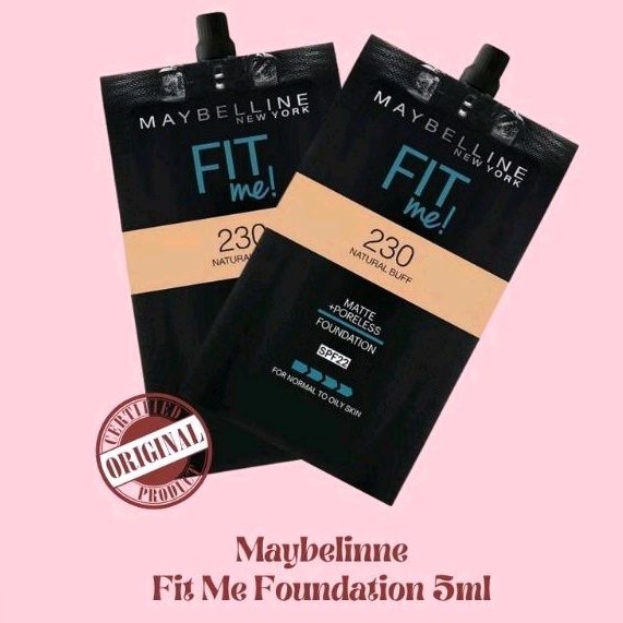 Jual Maybelline Fit Me Matte Poreless Foundation Sachet 5ml | Shopee ...