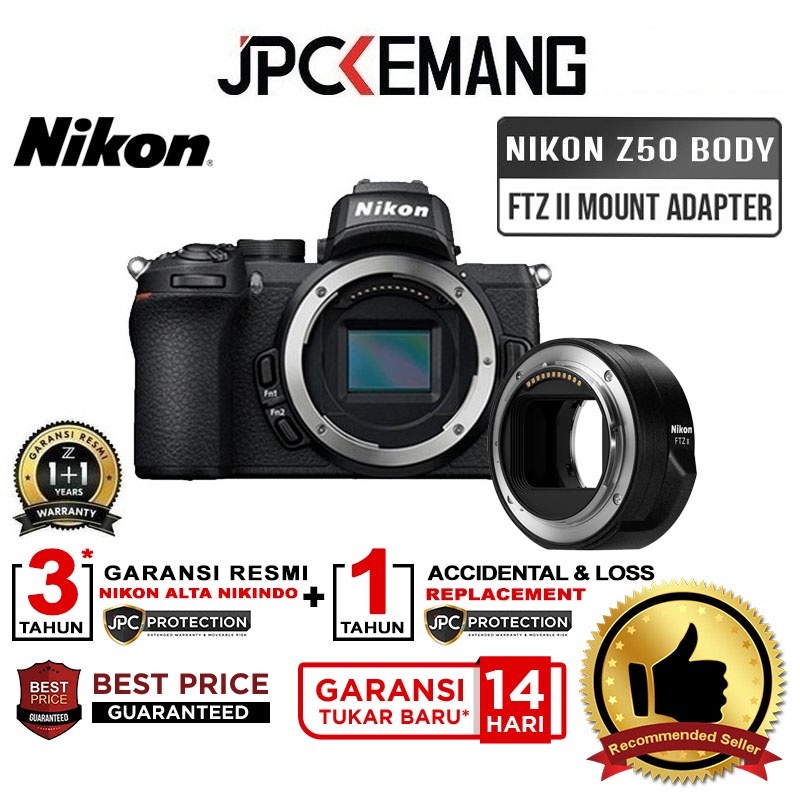 Jual Nikon Z50 Body + FTZ II Mount Adapter Garansi Resmi | Shopee Indonesia