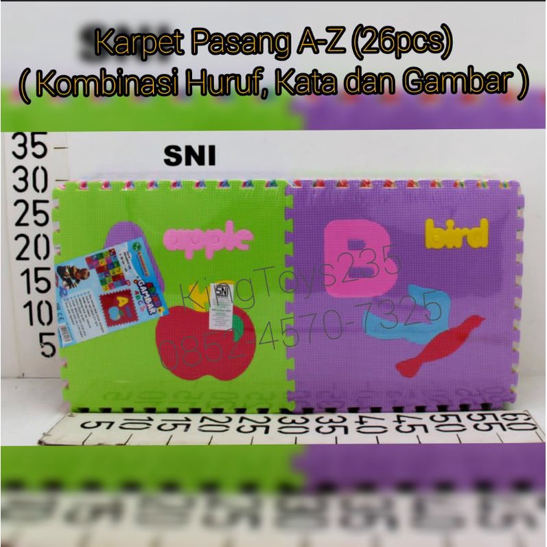 Jual Mainan Anak Karpet Pasang Puzzle Busa 30x30cm A-Z isi 26pcs Gambar ...