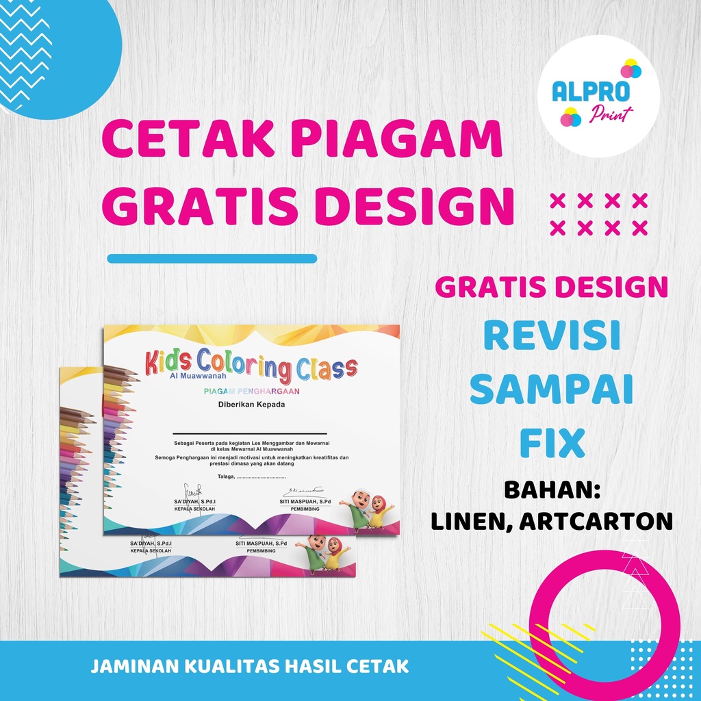 Jual CETAK PIAGAM PENGHARGAAN GRATIS DESIGN | Revisi Sampai Cocok ...