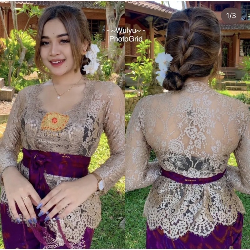 Jual Kebaya jadi italy metalic glossy model lengan panjang, bed full ...