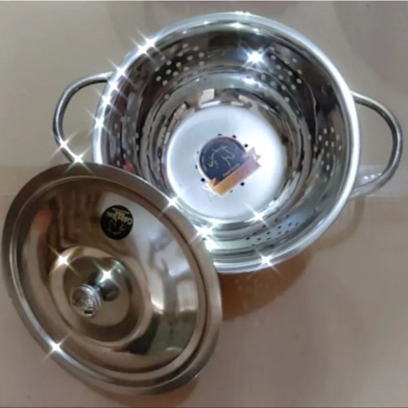 Jual Bakul Sangku Nasi+ Tutup 20Cm / Collander with Cover Stainless ...