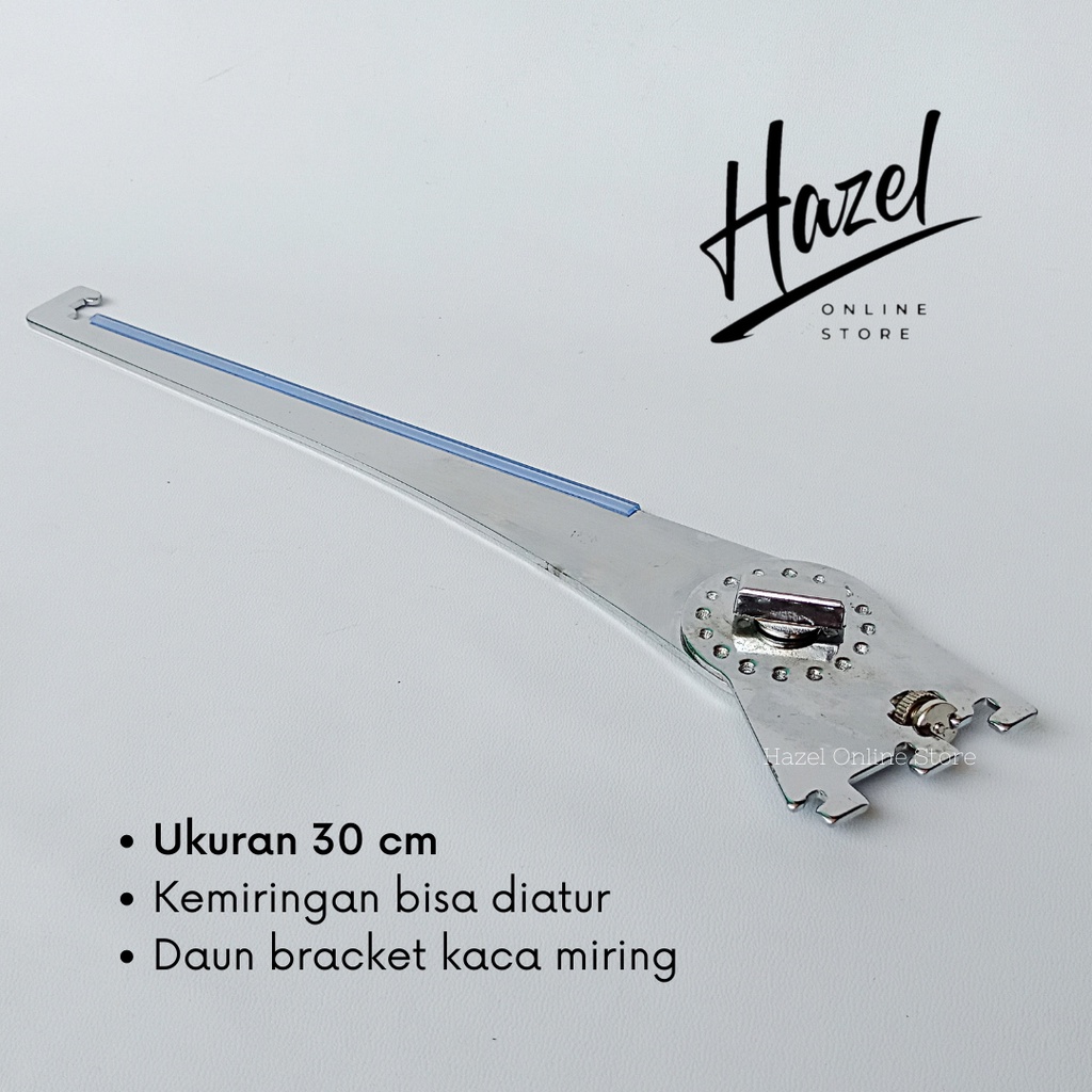 Jual Daun Breket Miring 30 Cm Siku Bracket Kaca Penyangga Rak Display ...