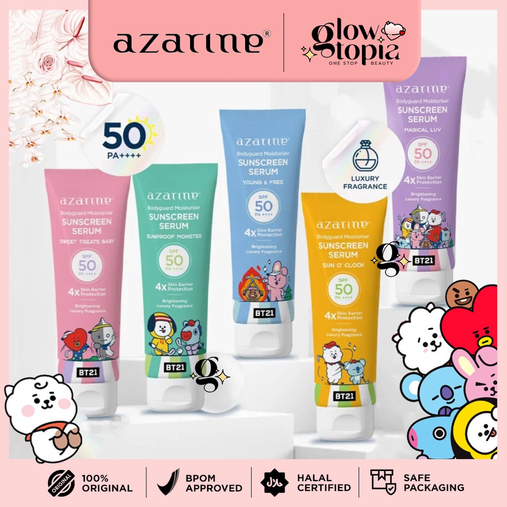 Jual [BPOM] AZARINE x BT21 Body Guard Moisturizer Sunscreen Serum 100ml ...