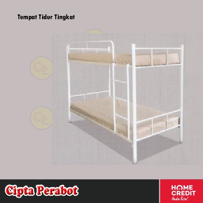 Jual Bunk Bed tempat tidur tingkat single Besi White Tempat tidur ...