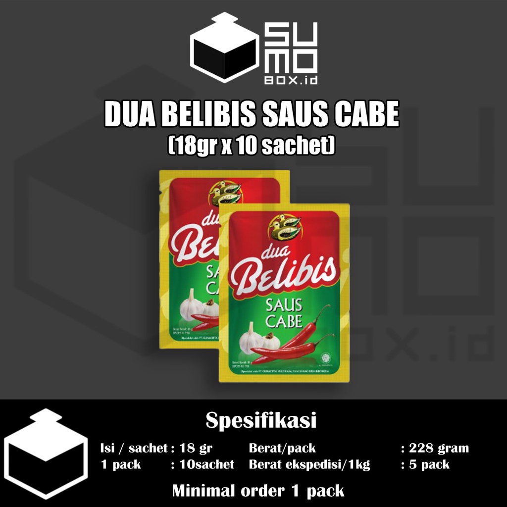 Jual [10 SACHET] Dua Belibis Saus Sambal Cabe 18gr x 10 Sachet | Shopee ...
