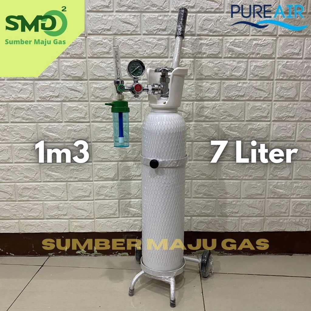 Jual Tabung Oksigen 1m3 Lengkap Siap Pakai (+Regulator+Selang+Troli+Isi) | Shopee Indonesia