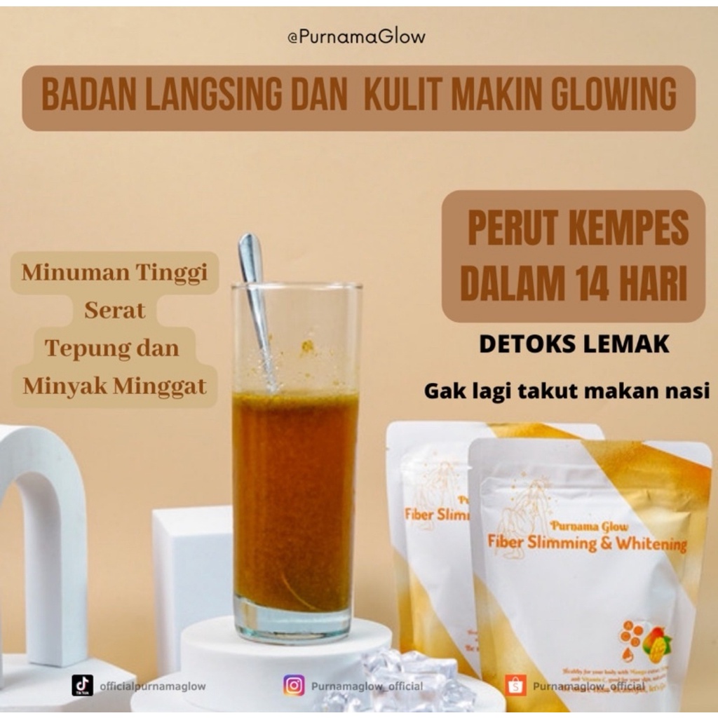 Jual PURNAMAGLOW FIBER SLIMING & WHITENING minuman Pelangsing Badan ...