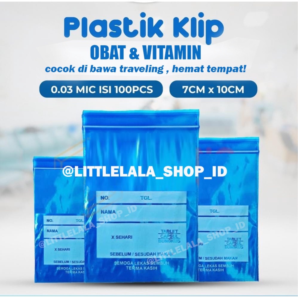 Jual PLASTIK KLIP BIRU ZIPLOCK 7 x 10 isi 100 TEBAL COCOK UNTUK OBAT ...