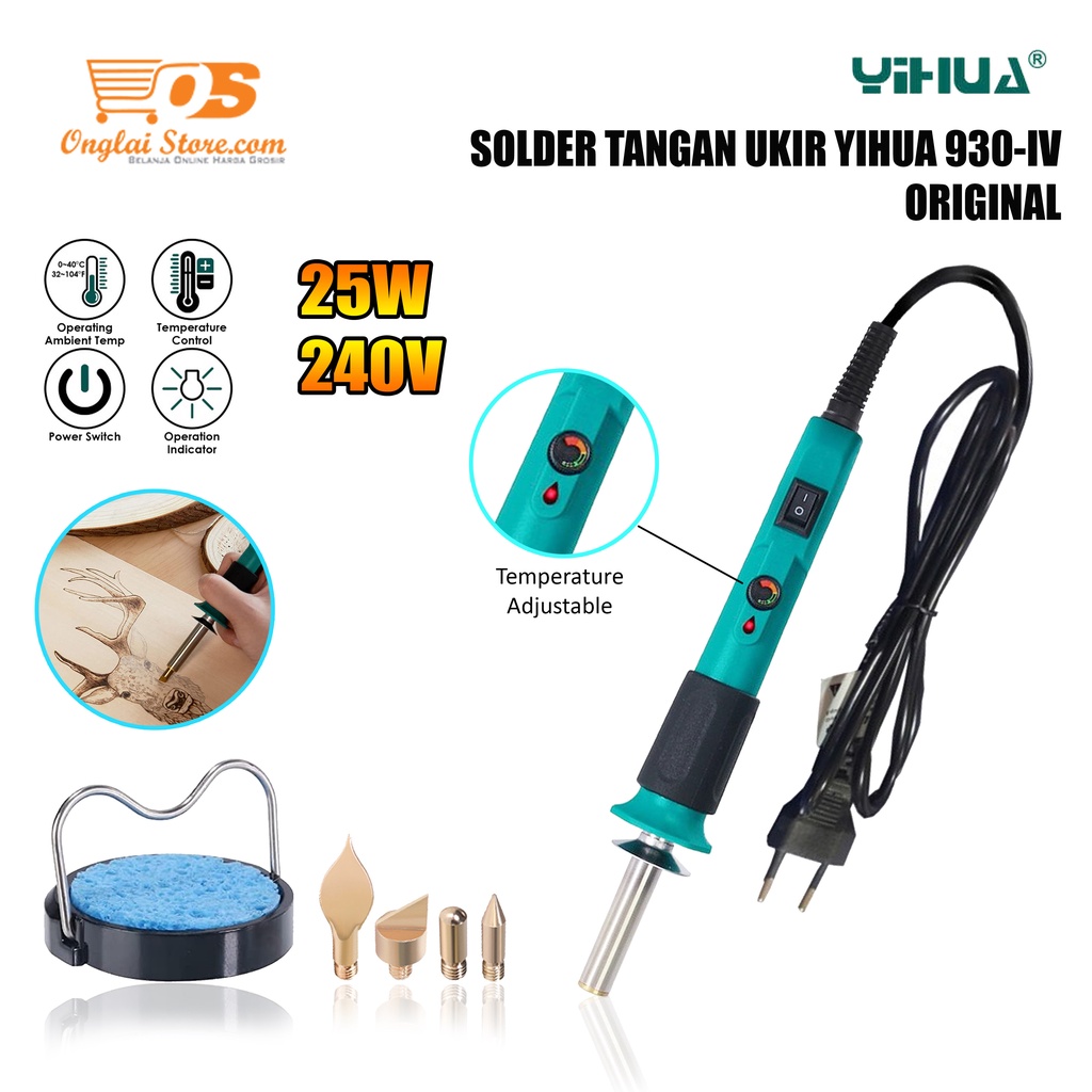 Jual YIHUA 930-IV Solder Ukir Kayu Pirografi Wood Carving Burn Solder Tangan Soldering Iron ...