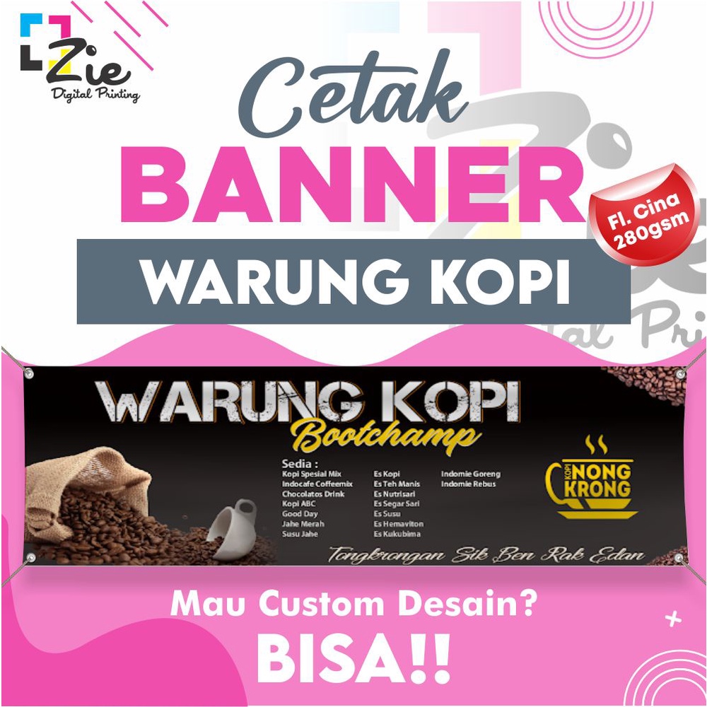 Jual Cetak Banner Warung Kopi Frontlite Bahan Flexi 280gr Spanduk ...