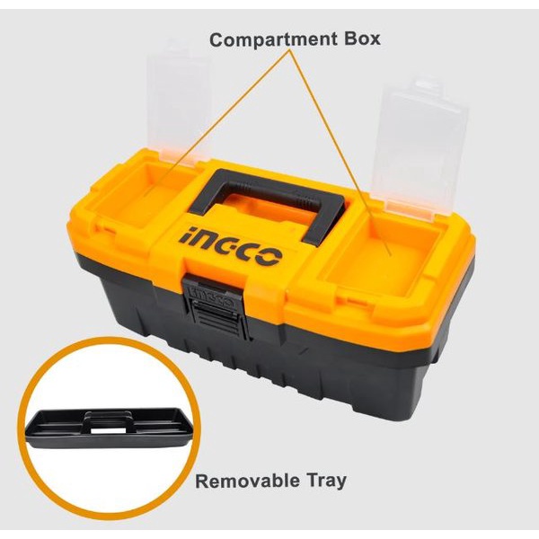 Jual INGCO PBX1401 Toolbox Plastik 14" Tool Box Kit Organizer Tools Bok ...