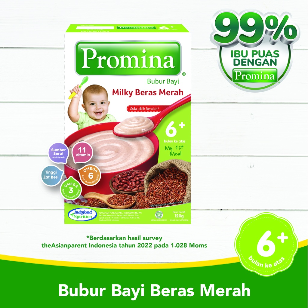 Jual Promina Bubur Bayi 6+ Beras Merah Box 120 g x 1 Pcs | Shopee Indonesia