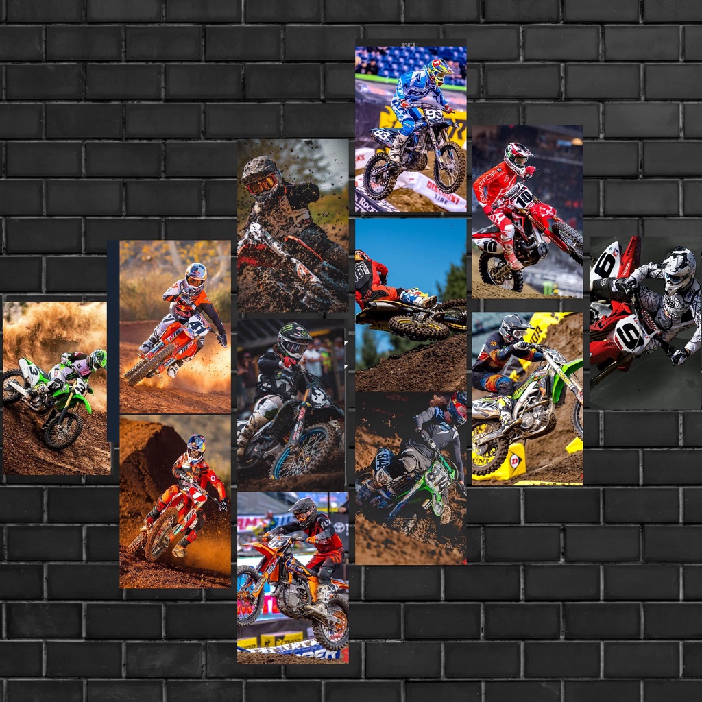 Jual (16Pcs) Poster Dinding Motocross Aesthetic Vintage Ukuran A6 A5 A4 ...