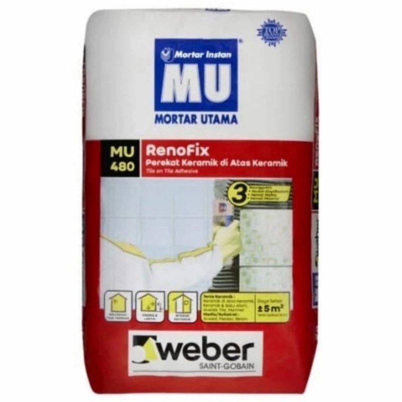 Jual Mortar MU-480/Semen Instant Perekat Kramik Diatas Kramik @ 25 kg ...