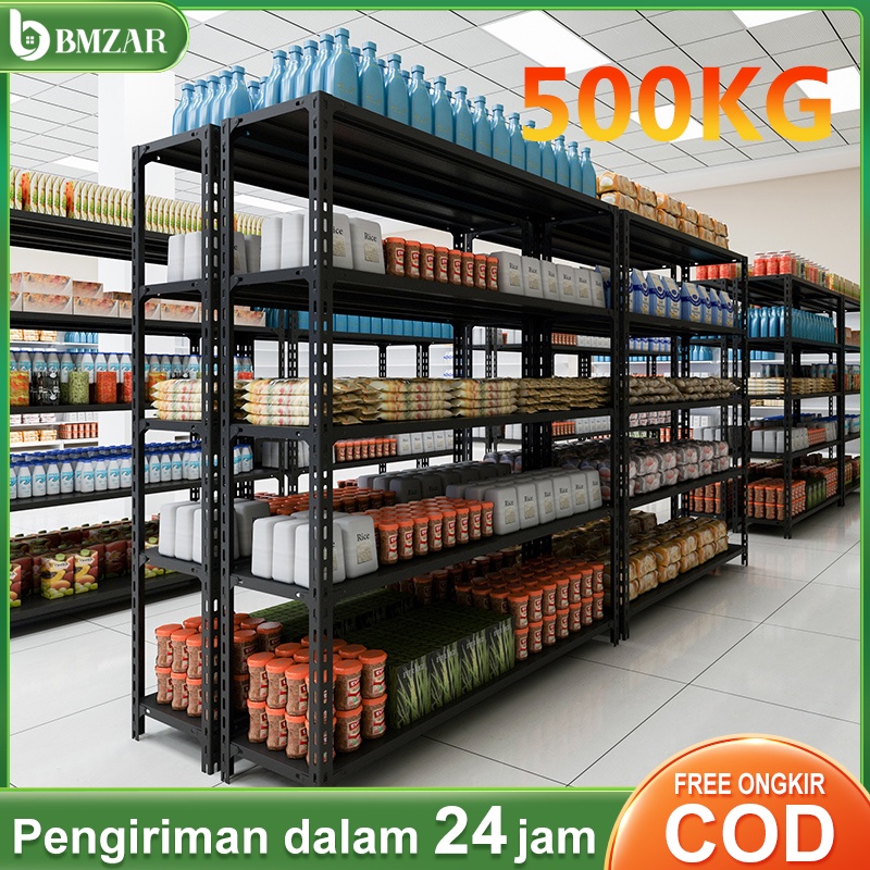 Jual Rak besi siku 5 susun/Rak gudang /Rak besi siku lubang /Rak barang ...