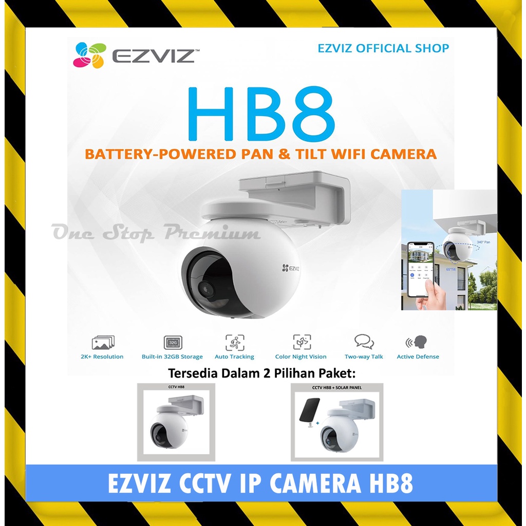 Jual WIRELESS PTZ ZOOM SMART IP CAMERA KAMERA CCTV EZVIZ HB8 OUTDOOR 2K ...
