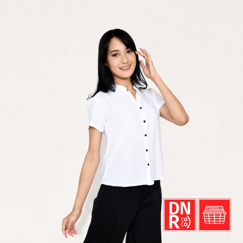 Jual Pendek Kemeja Wanita Slimfit polos/Kemeja kerja wanita/Kemeja ...