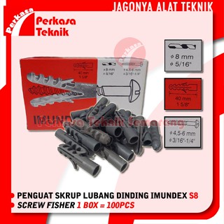 Jual IMUNDEX S8 Angkur Plastik Penguat Skrup Lubang Tembok Box/100pcs ...